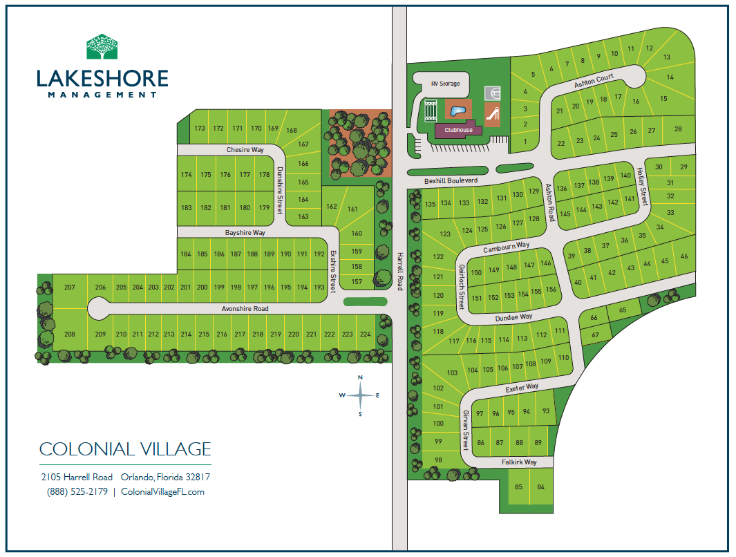 Colonial Village Manufactured Home Community Site Plan - Colonial Village